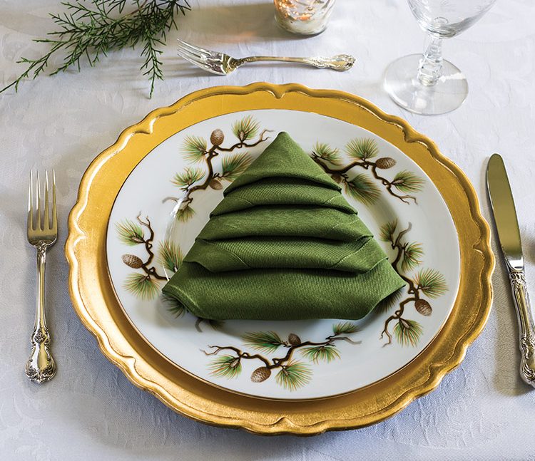 Easy Christmas Tree Napkin Fold Tutorial - Southern Lady Magazine