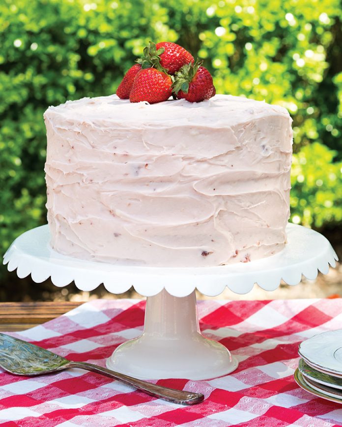 Vanilla Cake with Strawberry Icing - Southern Lady Magazine