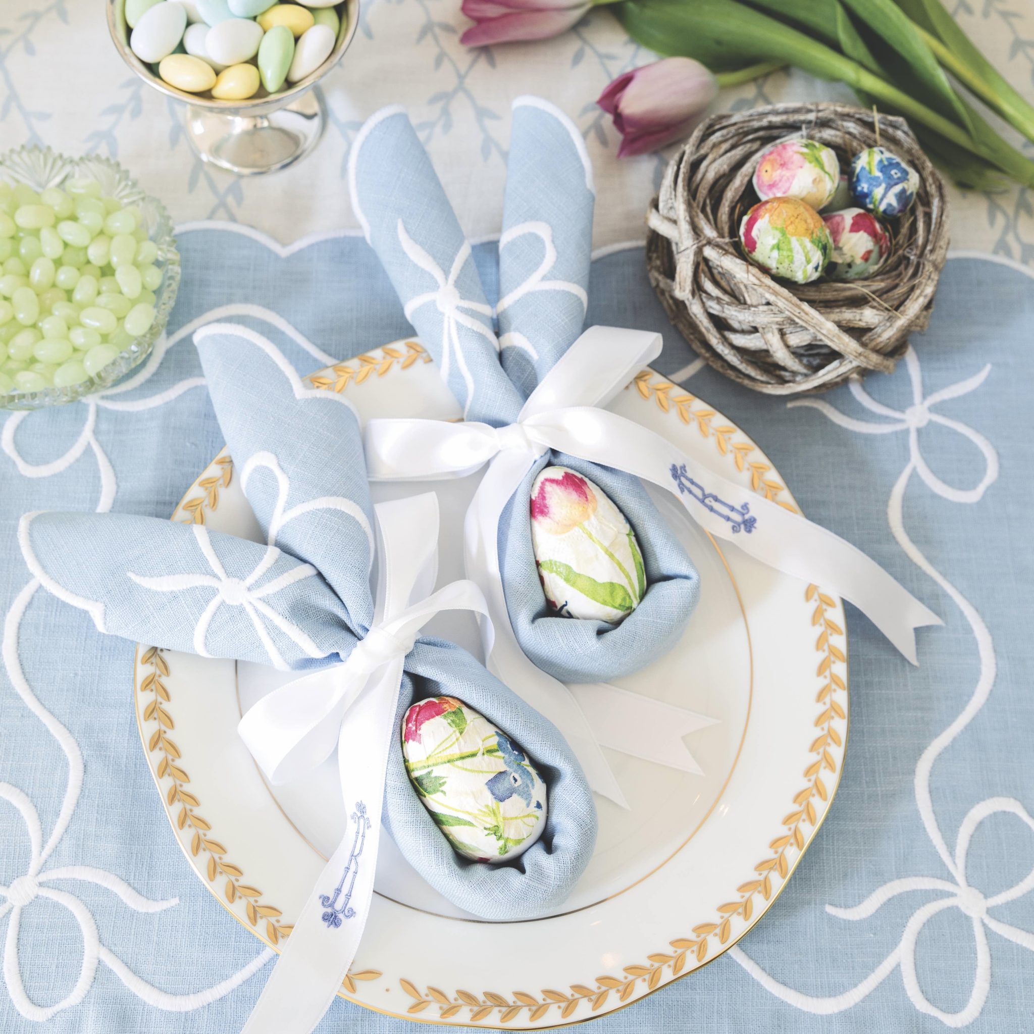 Easter Egg Bunny Ear Napkin Fold Video Tutorial - Southern Lady Magazine